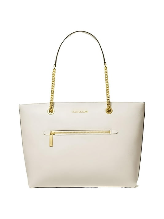 Michael Kors Original Large Chain Shoulder Tote Handbag Jet Set Travel Vanilla MK Logo Walmart