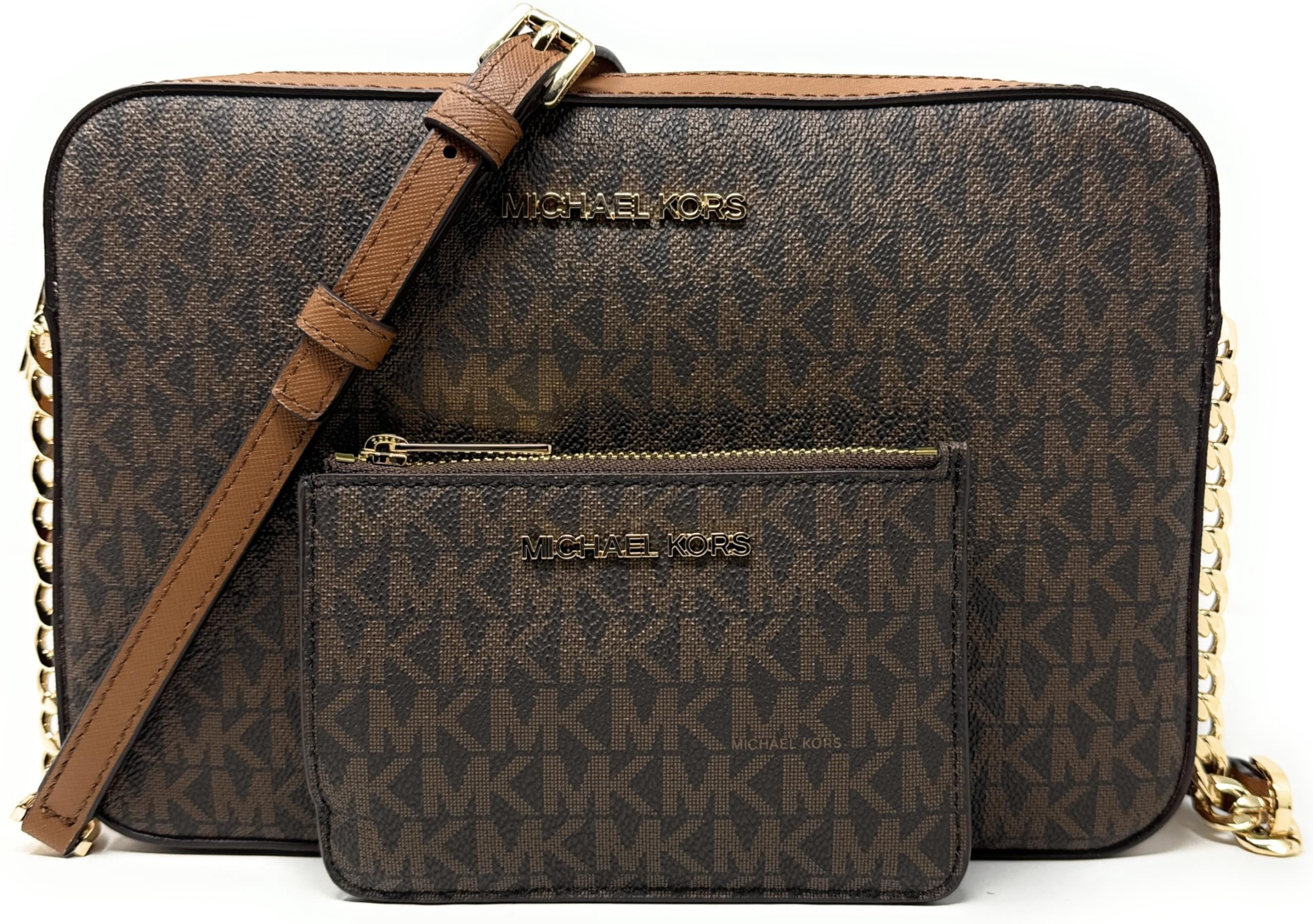 Michael Kors Jet Set Large Printed Logo Crossbody Bag With Matching ...