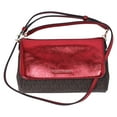 Michael Kors Jet Set Medium Convertible Pouchette Crossbody Brown Red ...