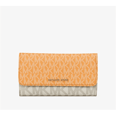 Michael Kors Women's Jet Set Travel Signature Medium Zip Around Card ...