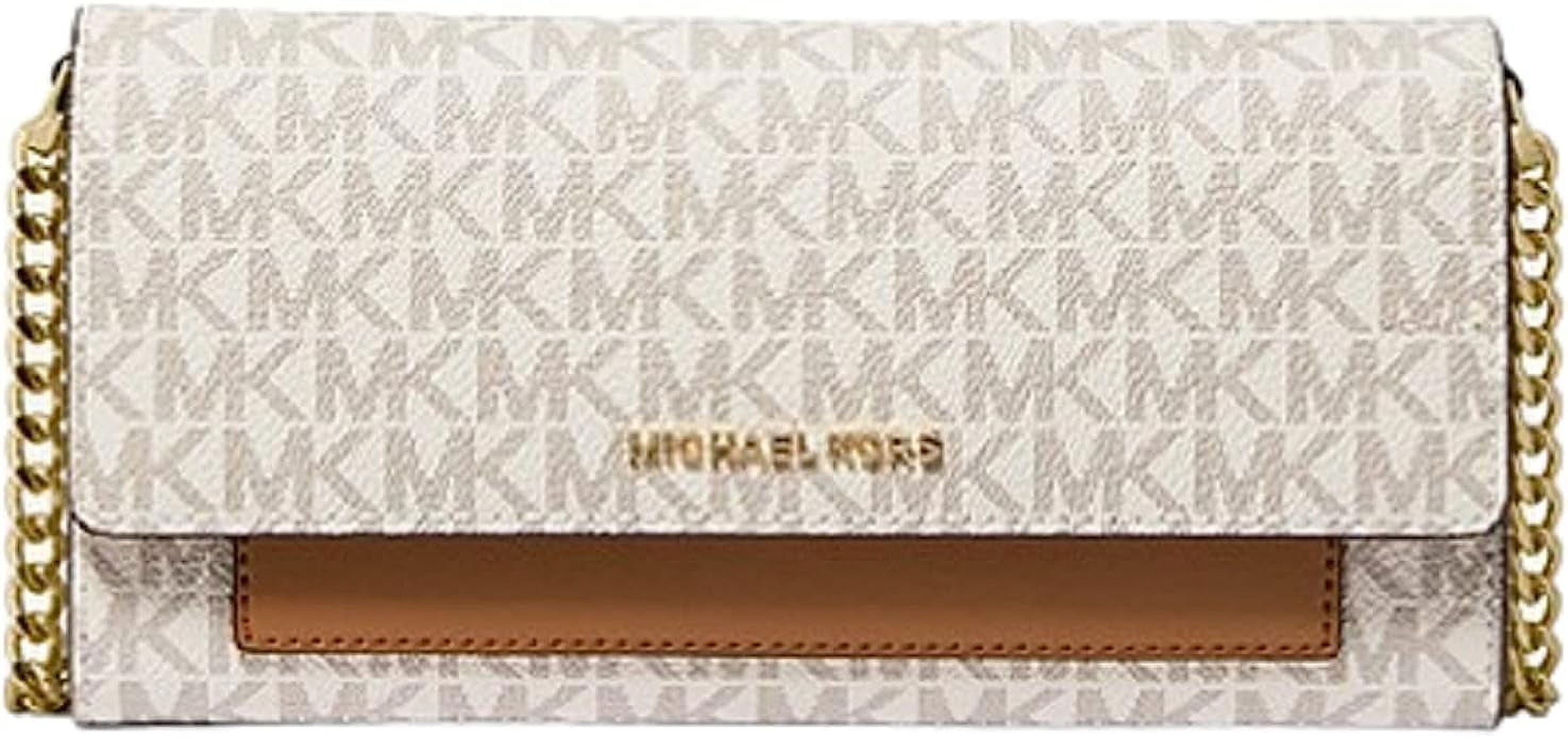 Michael Kors Jet Set Women's Saffiano Leather Crossbody Bag, Vanilla ...