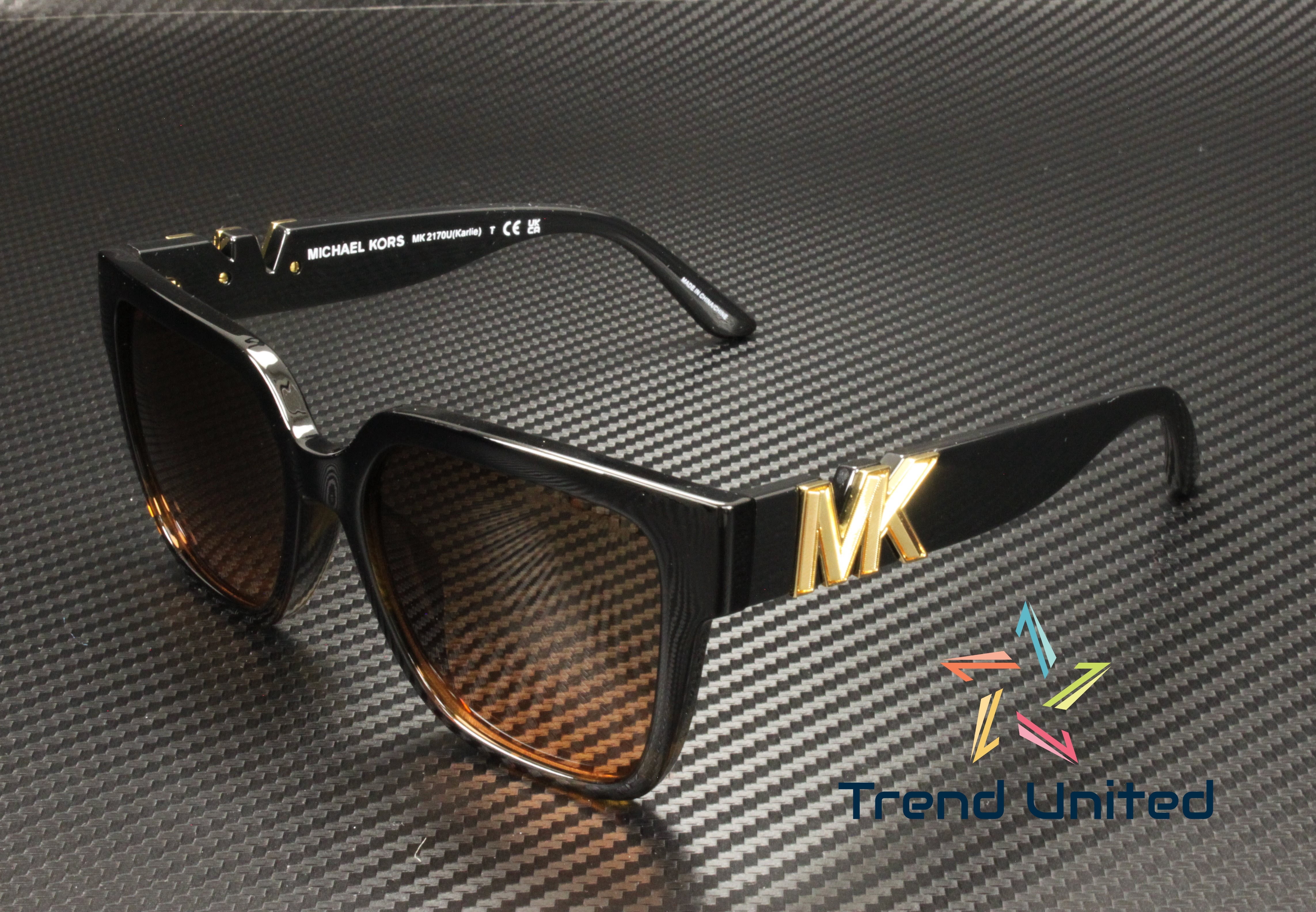 Michael Kors KARLIE MK 2170U Plastic Womens Square Sunglasses Black ...