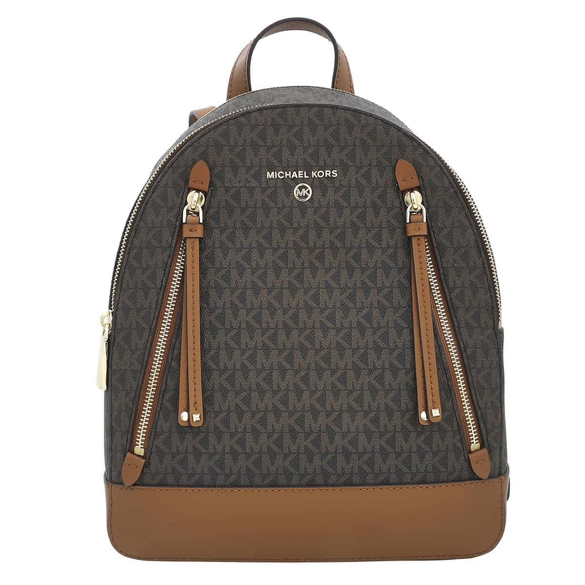 Michael Kors Ladies Brooklyn Medium Pebbled Leather Backpack - Brown ...