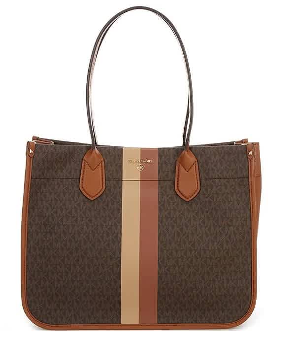 Michael Kors Ladies Heidi Signature Logo Colorblock Semi Lux Tote Bag ...