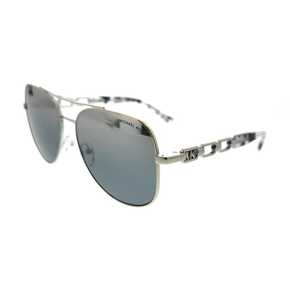 Michael Kors MK 1121 Metal Womens Aviator Sunglasses Silver 58mm Adult ...