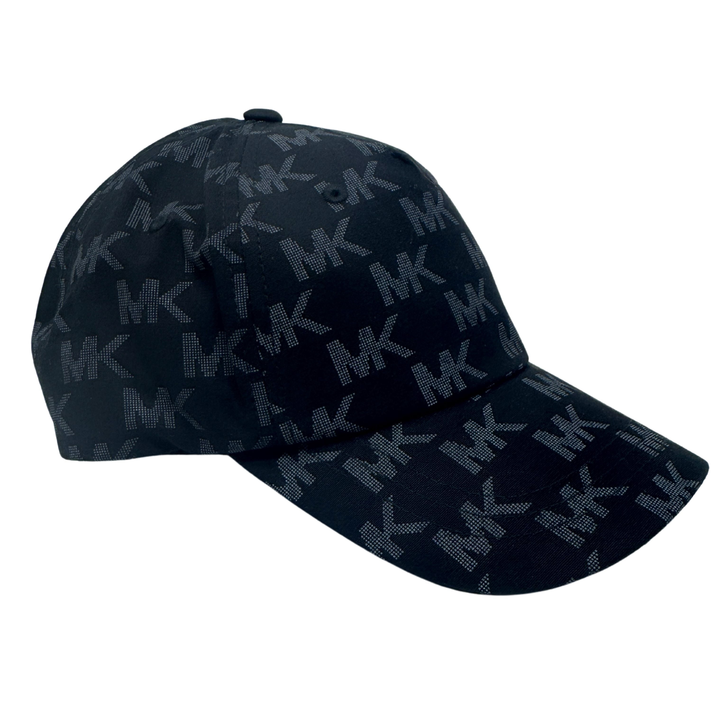 Michael Kors MK Signature Hat Logo Print Cotton Baseball Cap, Black ...