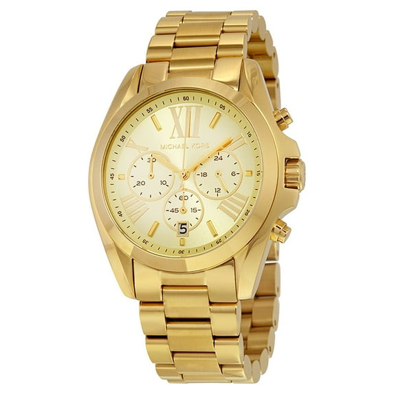 Michael Kors MK5605 Bradshaw Wristwatch - Brushed Gold Stainless Steel ...