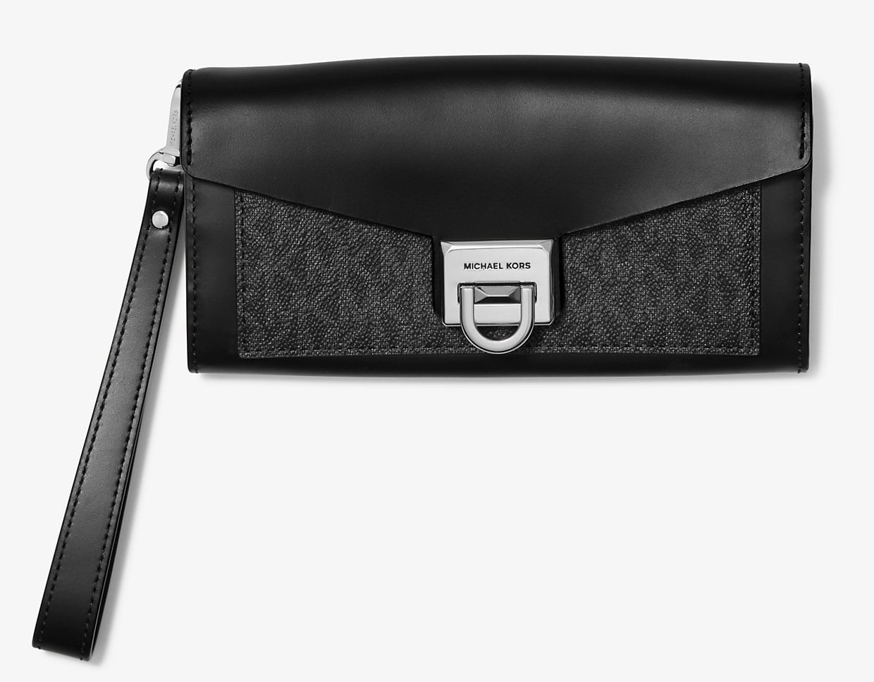 Michael Kors Manhattan Large Viola Leather and Logo Clutch Wallet ...