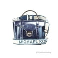 Michael Kors Manhattan Medium Teal Leather Top Handle Satchel Bag ...