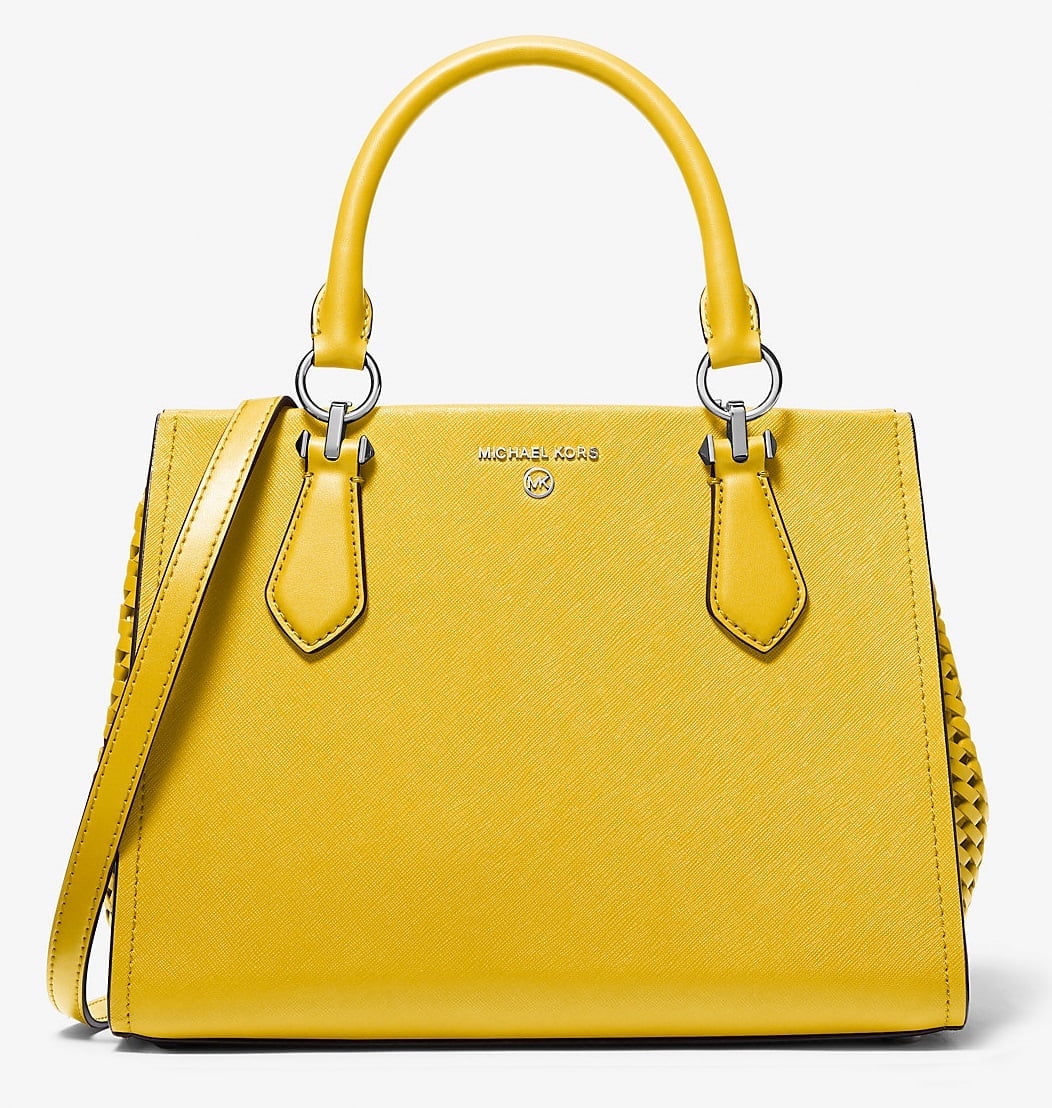 Michael Kors Marilyn Medium Leather Satchel, Bright Dandelion - Walmart.com