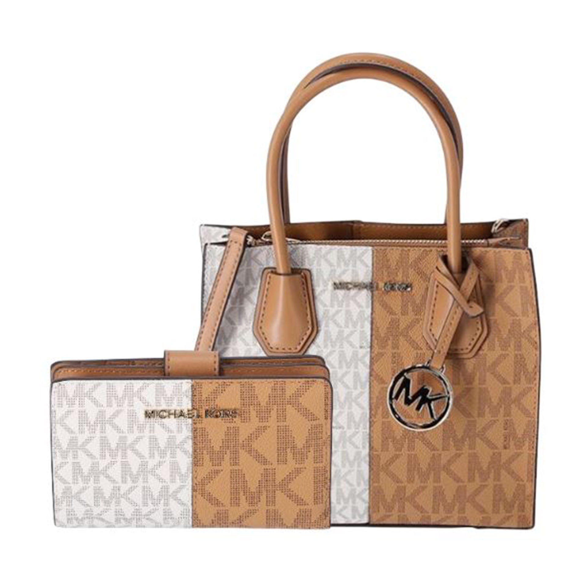 Michael Kors Medium Two-Tone Logo Crossbody and Bifold Wallet Set Deer ...
