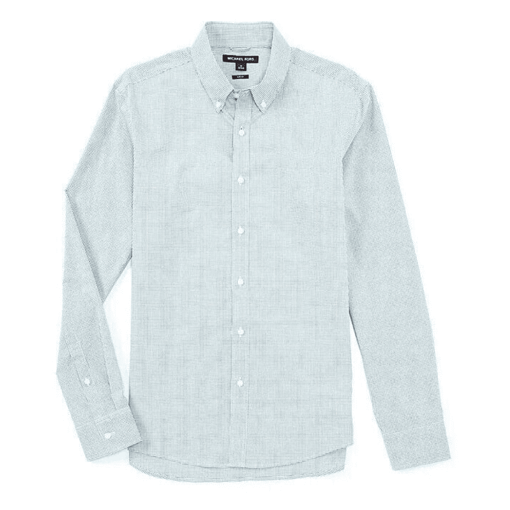 Michael Kors Men Slim-Fit Stretch Long-Sleeve Grid Pattern Woven Shirt ...