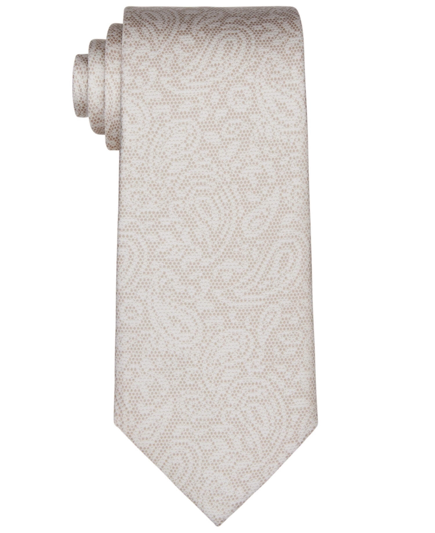 Michael Kors Men's Classic Dotted Paisley Print Silk Tie Beige Size ...