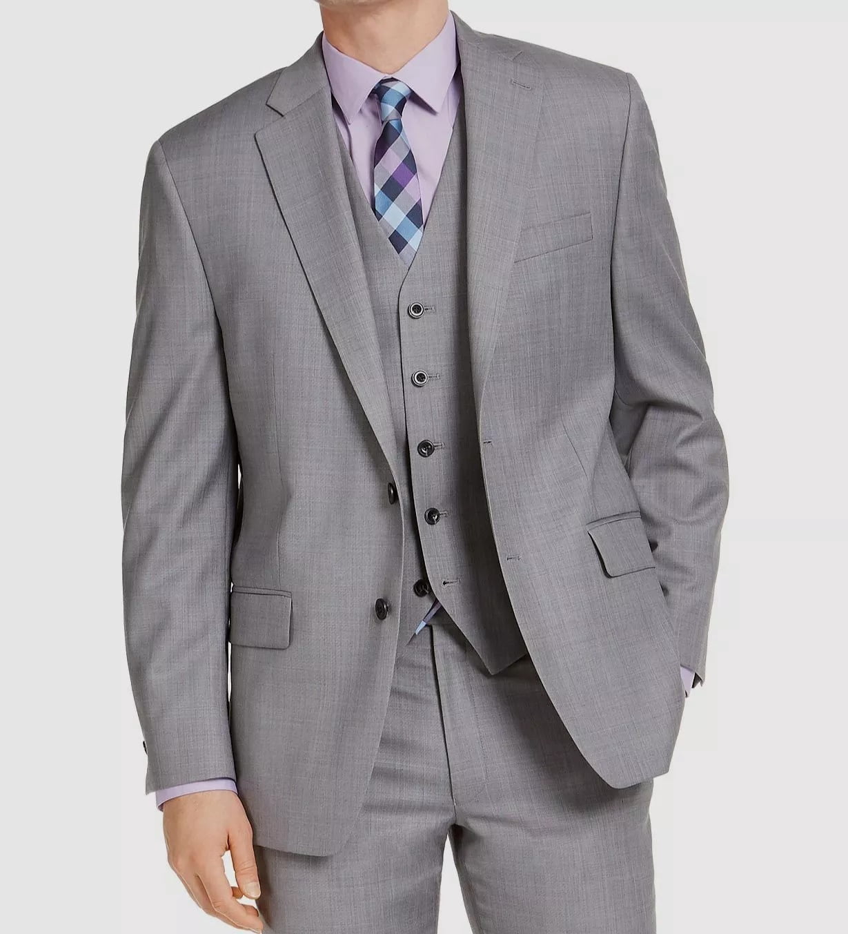 Michael Kors Men's Modern-Fit Airsoft Suit Jacket Gray Sharkskin 50L ...
