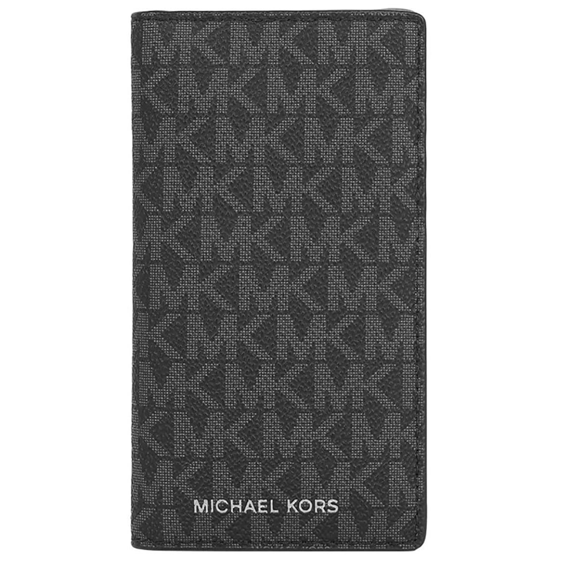 Michael Kors Men's Cooper Large Logo Snap Bi-Fold Card Case Wallet ...