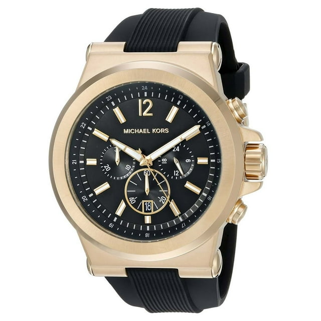 Michael Kors Men's Dylan Black Rubber Chronograph Watch MK8184 ...