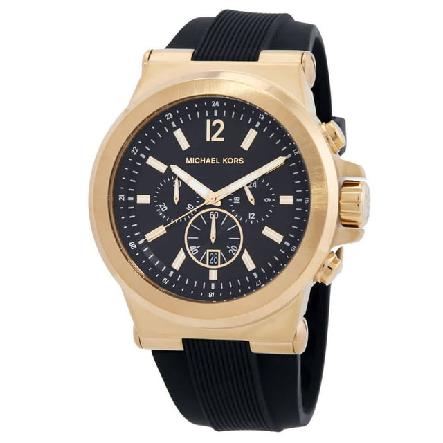 Michael Kors Men's Dylan MK8325 Black Silicone Quartz Watch - Walmart.com