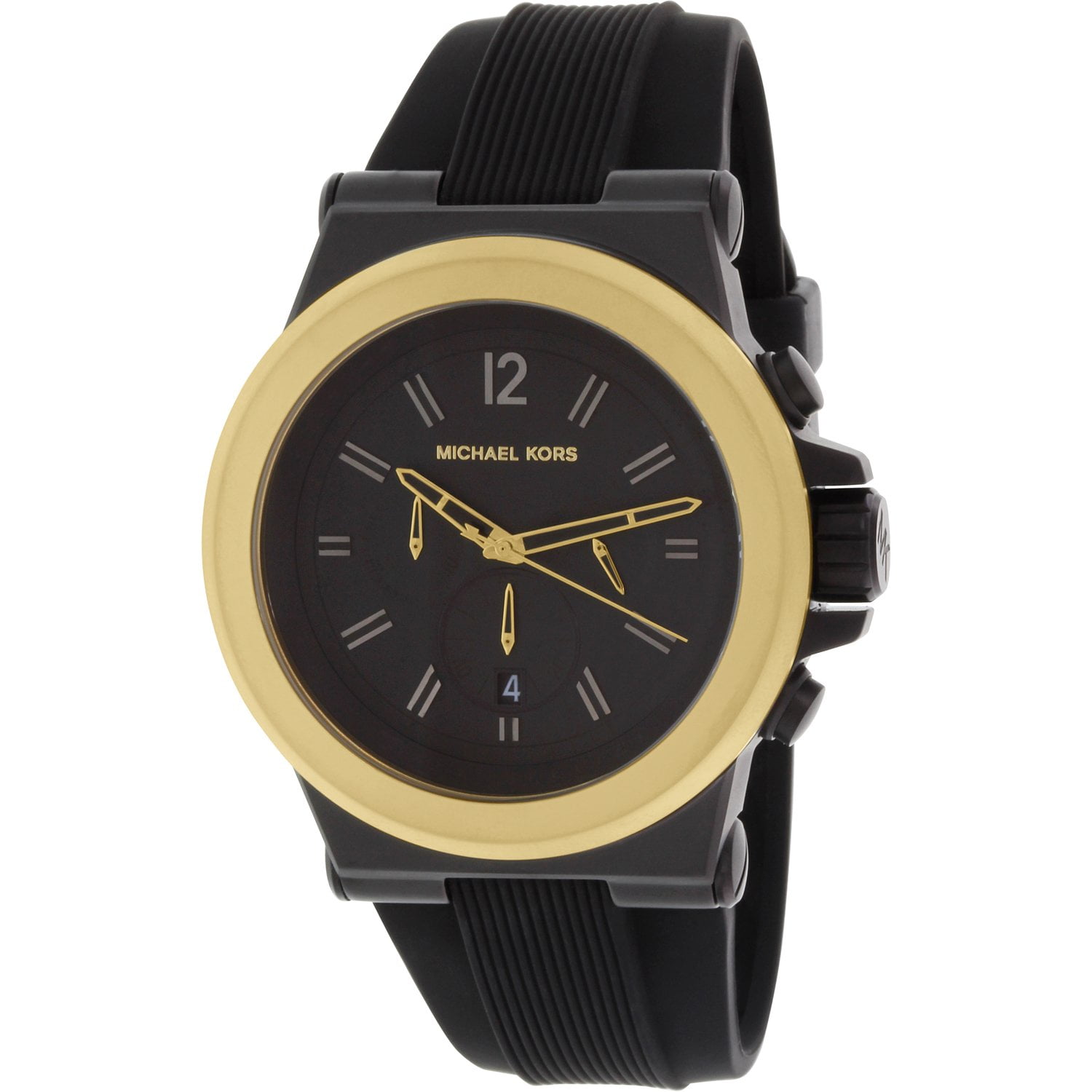 Michael Kors Men's Dylan MK8383 Black Rubber Quartz Fashion Watch ...