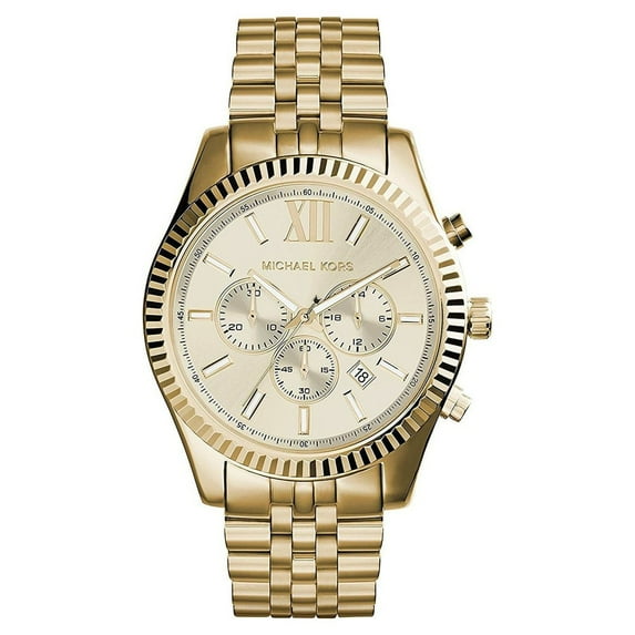 Michael Kors Lexington Men's Gold-Tone Chronograph Watch, MK8281 ...