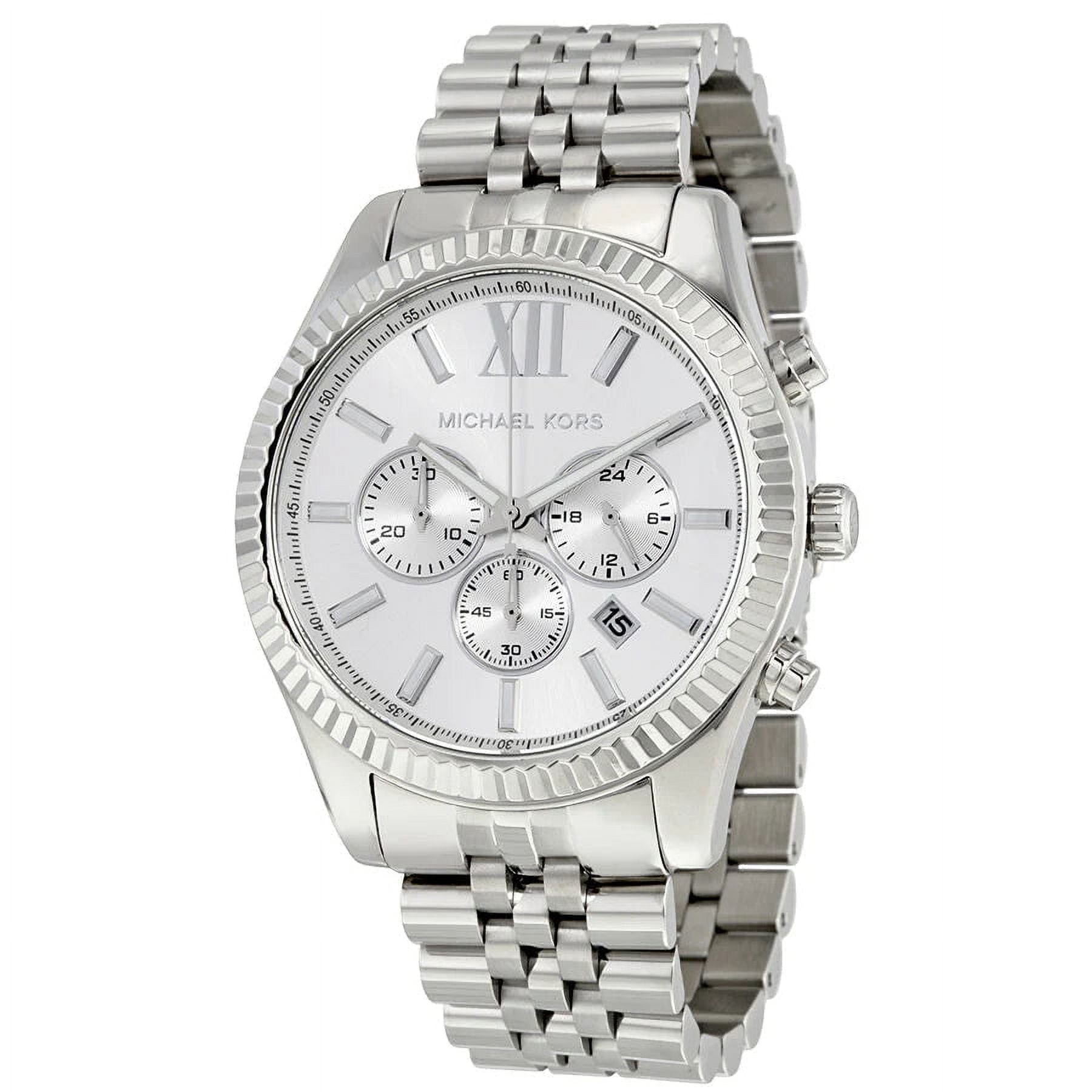 Michael Kors Men's Lexington MK8405 Silver Stainless-Steel Quartz Dress ...
