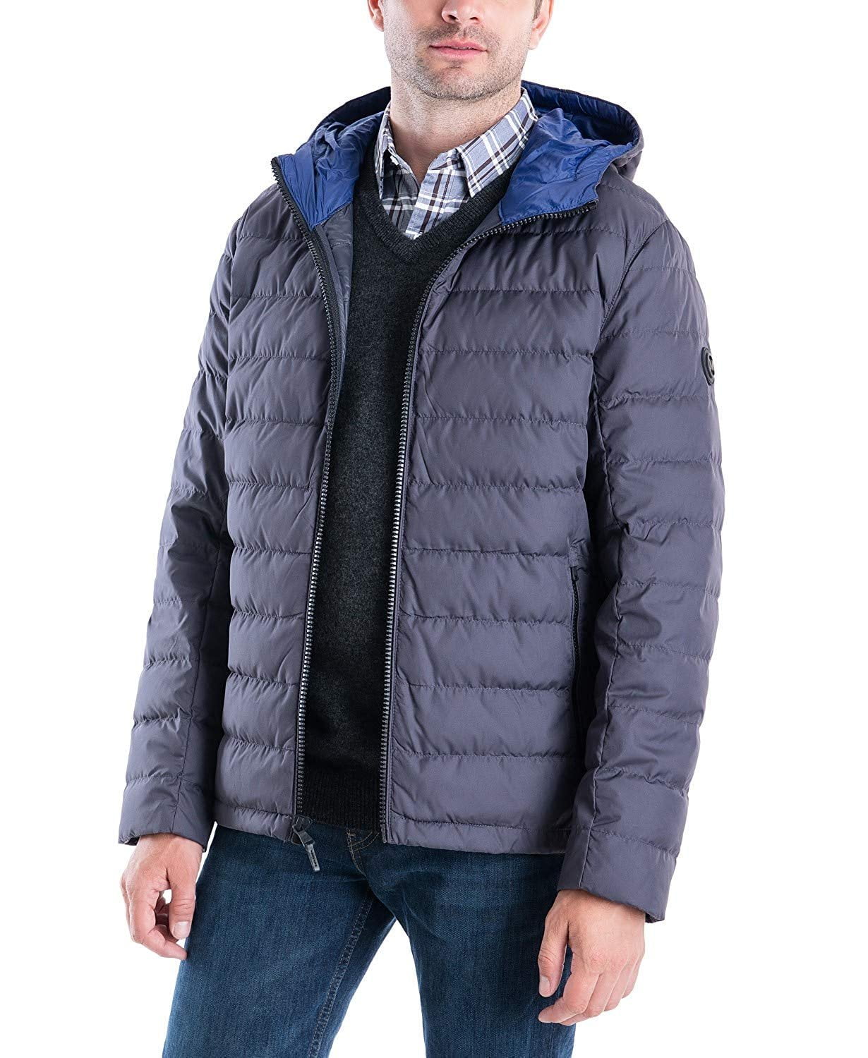 Michael Kors Men s MMK410015 Down Packable Puffer Jacket Atlantic Green M Walmart