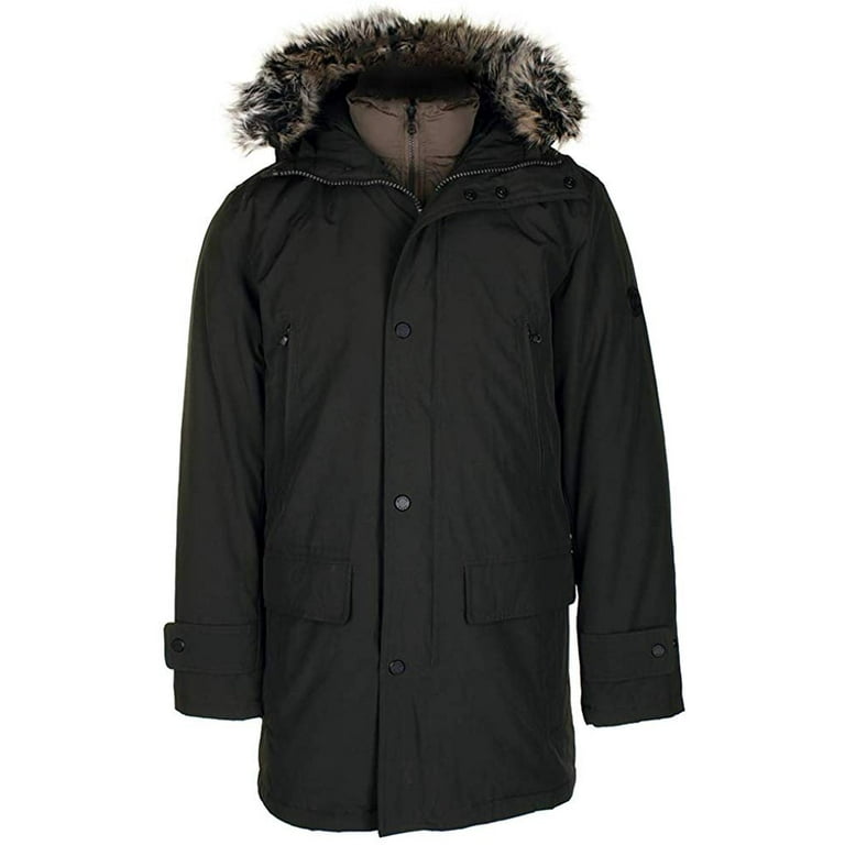 Michael Kors Men s MMK791896 Heavyweight Hooded Snorkel Parka Coat with Bib Olive 2XLT