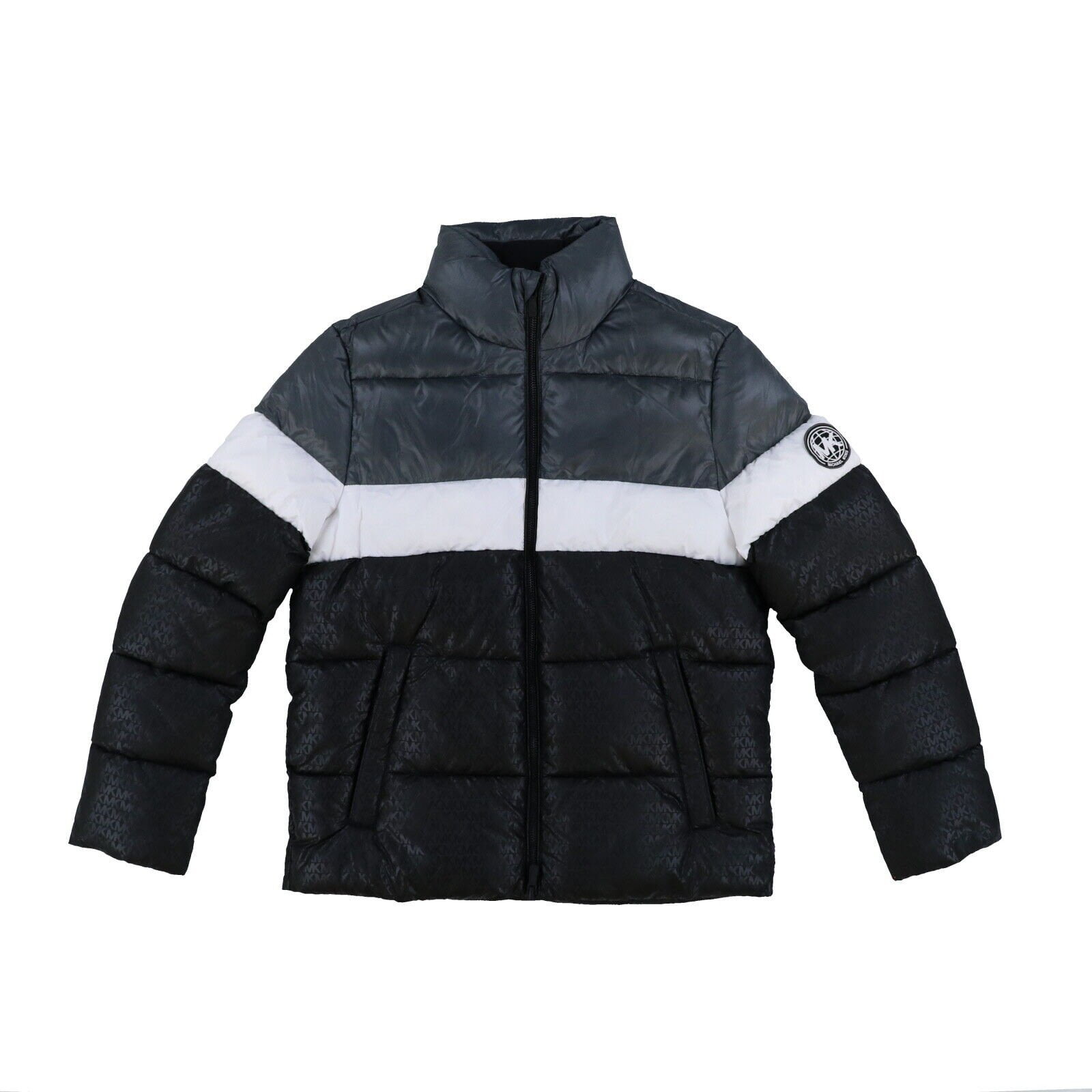 Michael Kors Mens Coat Puffer Jacket Colorblock Logo Full Zip Pockets ...