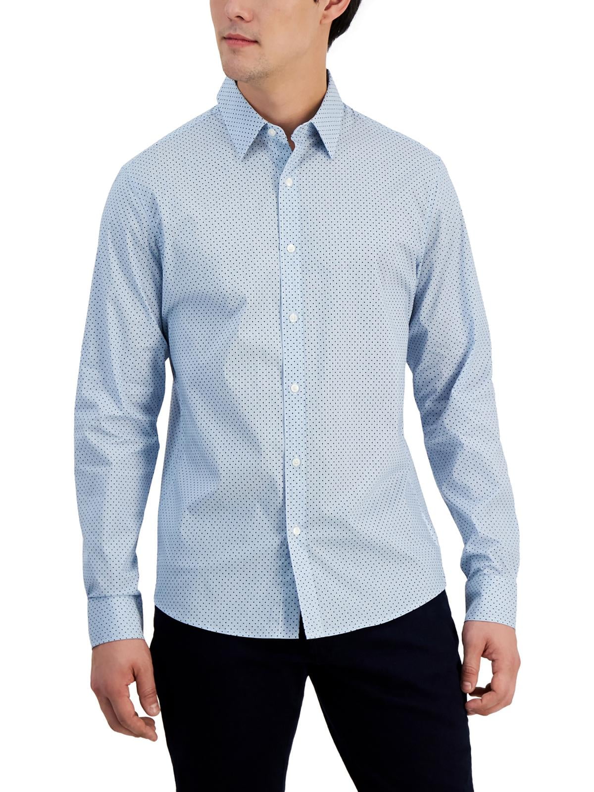 Michael Kors Mens Collared Dotted Button-Down Shirt - Walmart.com