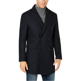 Michael Kors Mens Slim Fit Plaid Top Coat Black 40 Short Walmart