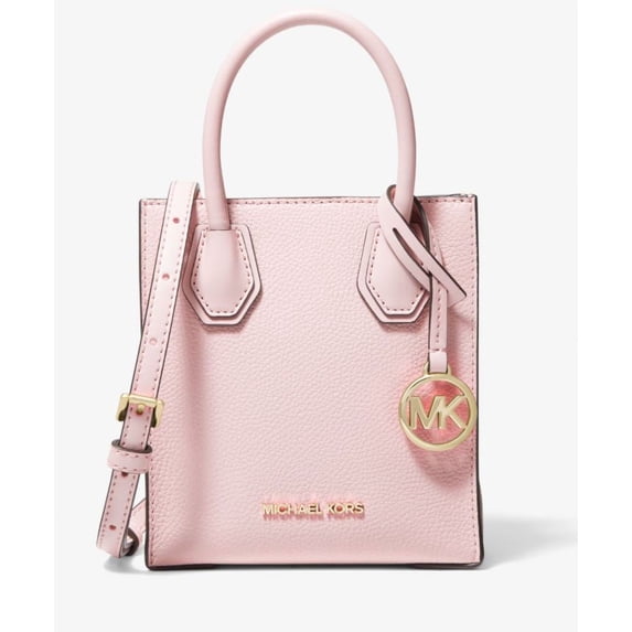 Michael Kors Mercer Extra-Small Pebbled Leather Crossbody Bag (Powder ...