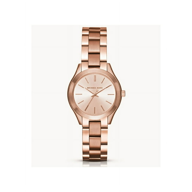 Original Michael Kors Mini Slim Runway Ladies Watch, 34mm Rose Dial ...