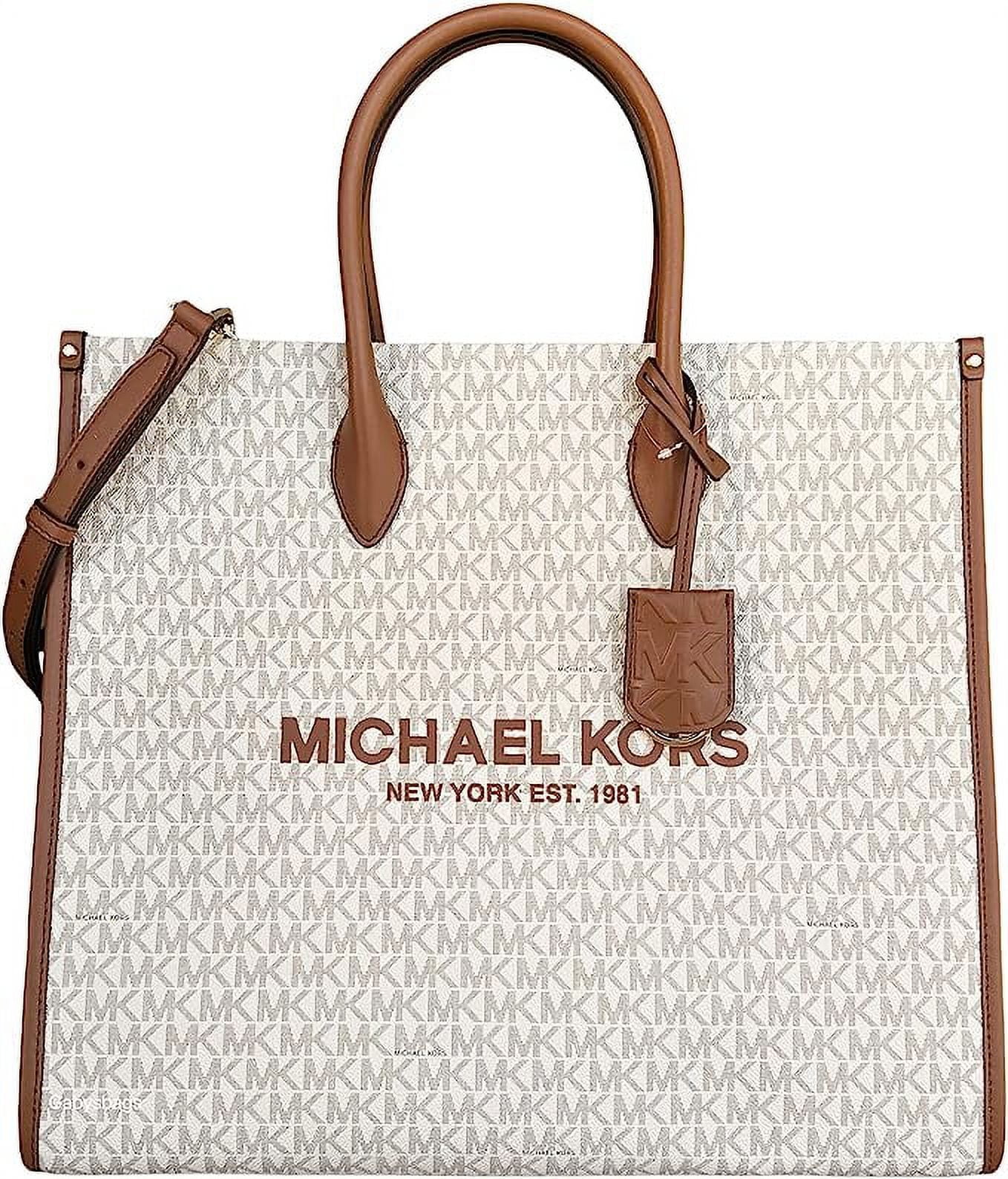 Michael Kors Mirella Large Vanilla PVC North South Tote - Walmart.com