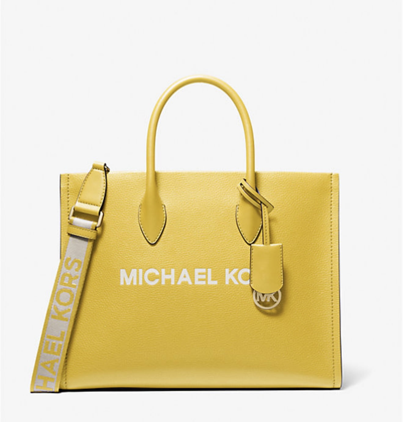 Michael Kors Mirella Medium Pebbled Leather Crossbody Tote Handbag ...