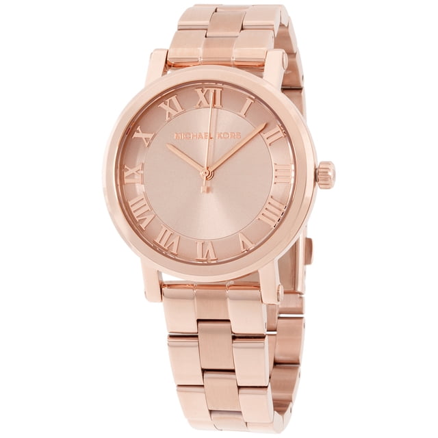 Michael Kors Norie Quartz Movement Rose Gold Dial Ladies Watch MK3561 ...
