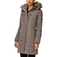 Michael Michael Kors Women's Chocolate Brown 3/4 Down Puffer Coat with Hood (S) - Walmart.com