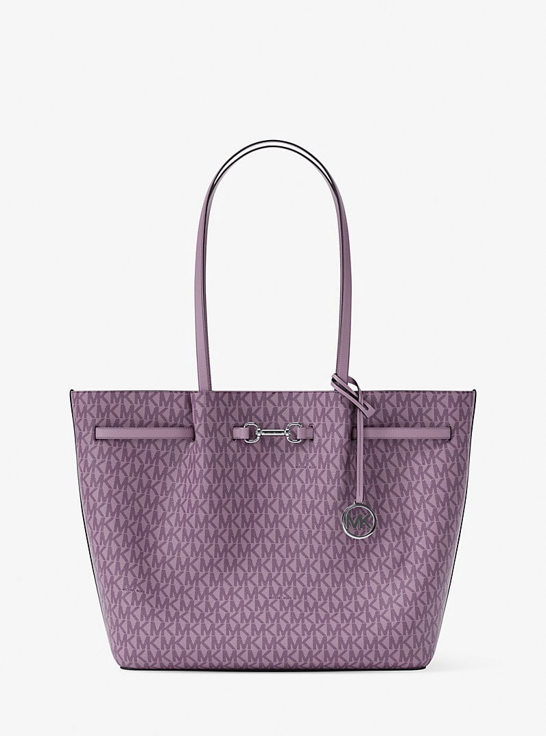 Michael Kors Outlet Carson Large Signature Logo Tote Bag - LT Quartz ...