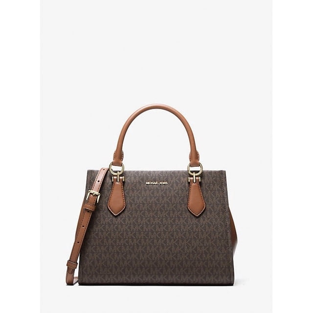 Michael Kors Marilyn Medium Signature Logo Convertible Satchel Bag ...