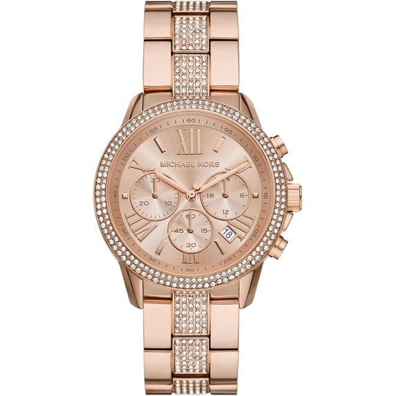 Michael Kors Oversized Brynn Pave Rose Gold-Tone Ladies Watch - Walmart.com
