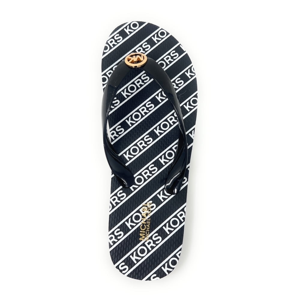 Michael Kors PVC Kors Stripe Web Print Women's Flip Flop, Black, 7M - Walmart.com