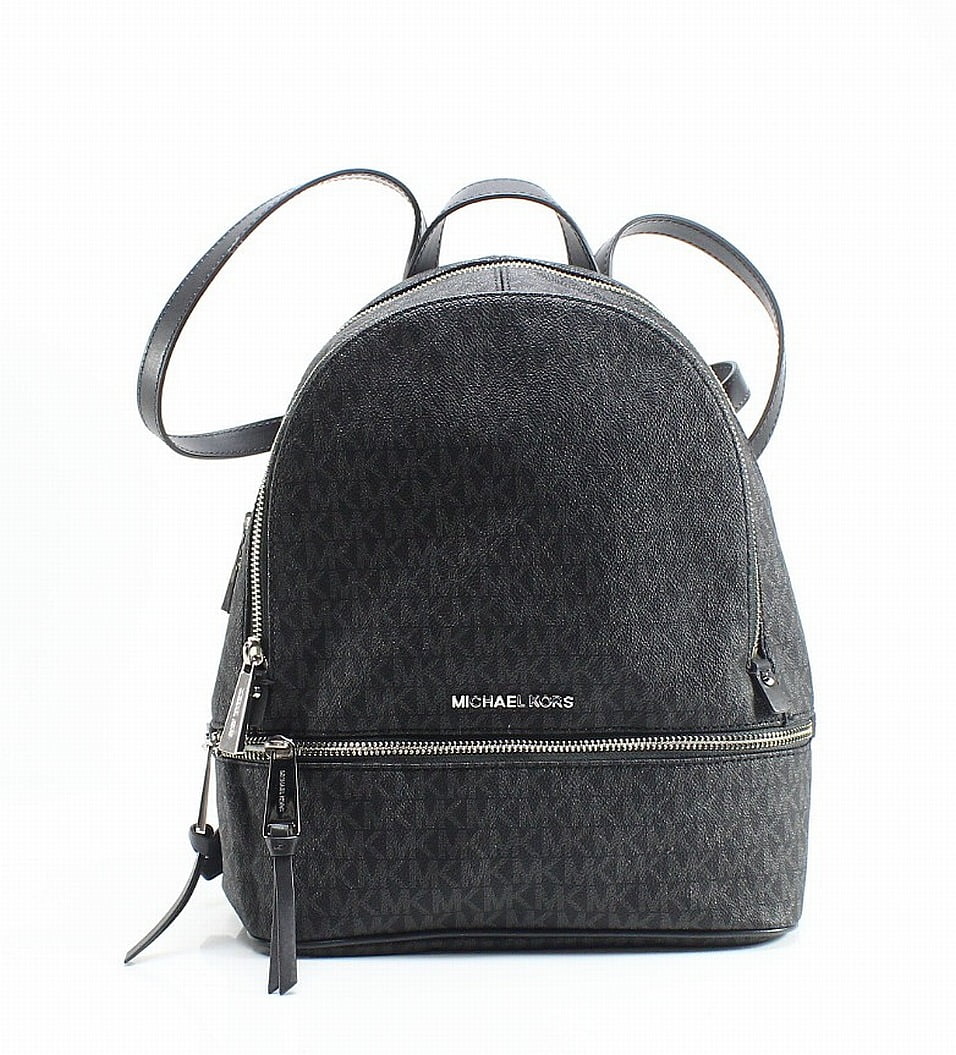 Michael Kors PVC Leather Signature Rhea Zip Designer Backpack - Walmart.com