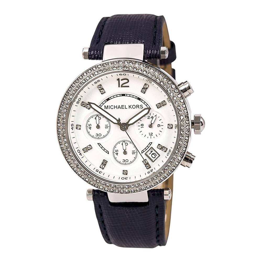 Michael Kors Parker Chronograph Navy Leather Ladies Watch MK2293 ...