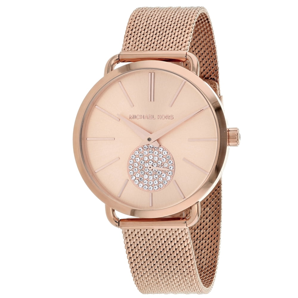 Michael Kors Portia Three-Hand Rose Gold-Tone Ladies Watch - MK3845 ...