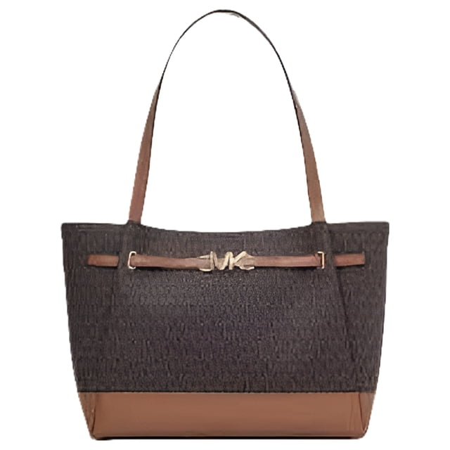 Michael Kors Signature Reed Large Belted Logo Tote in Brown, Logo-Print ...