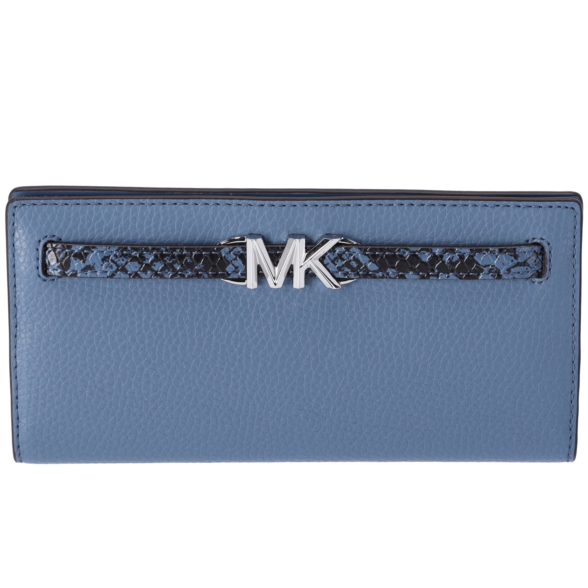 Michael Kors Reed Large Bifold Wallet, Denim Blue Leather, Exotic Multi ...