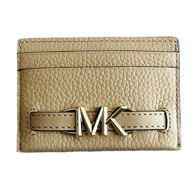 Michael Kors Reed Large Card Holder Wallet MK Signature Logo Camel ...
