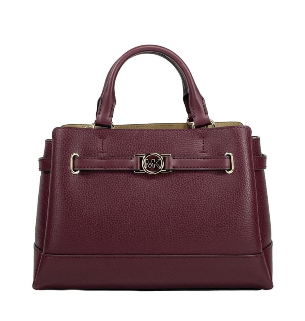 Michael Kors Reed Women Small Leather Belted Crossbody Satchel Handbag ...