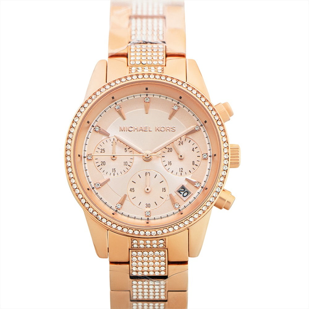 Michael Kors Ritz Pave Chronograph Crystal Ladies Watch MK6485 ...