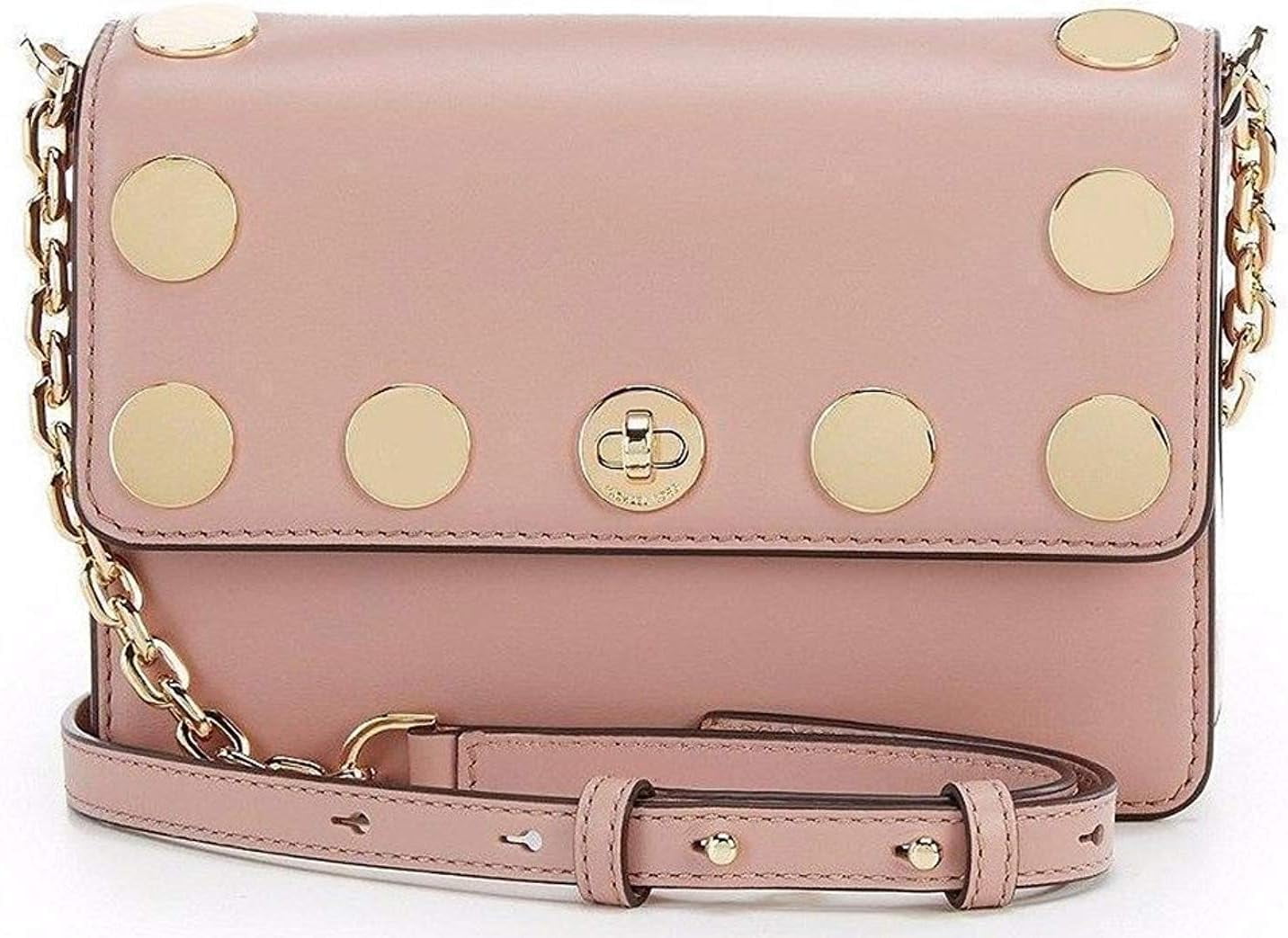 Michael Kors Rivington Stud Natalie Leather Crossbody - Fawn/Beige Pink ...