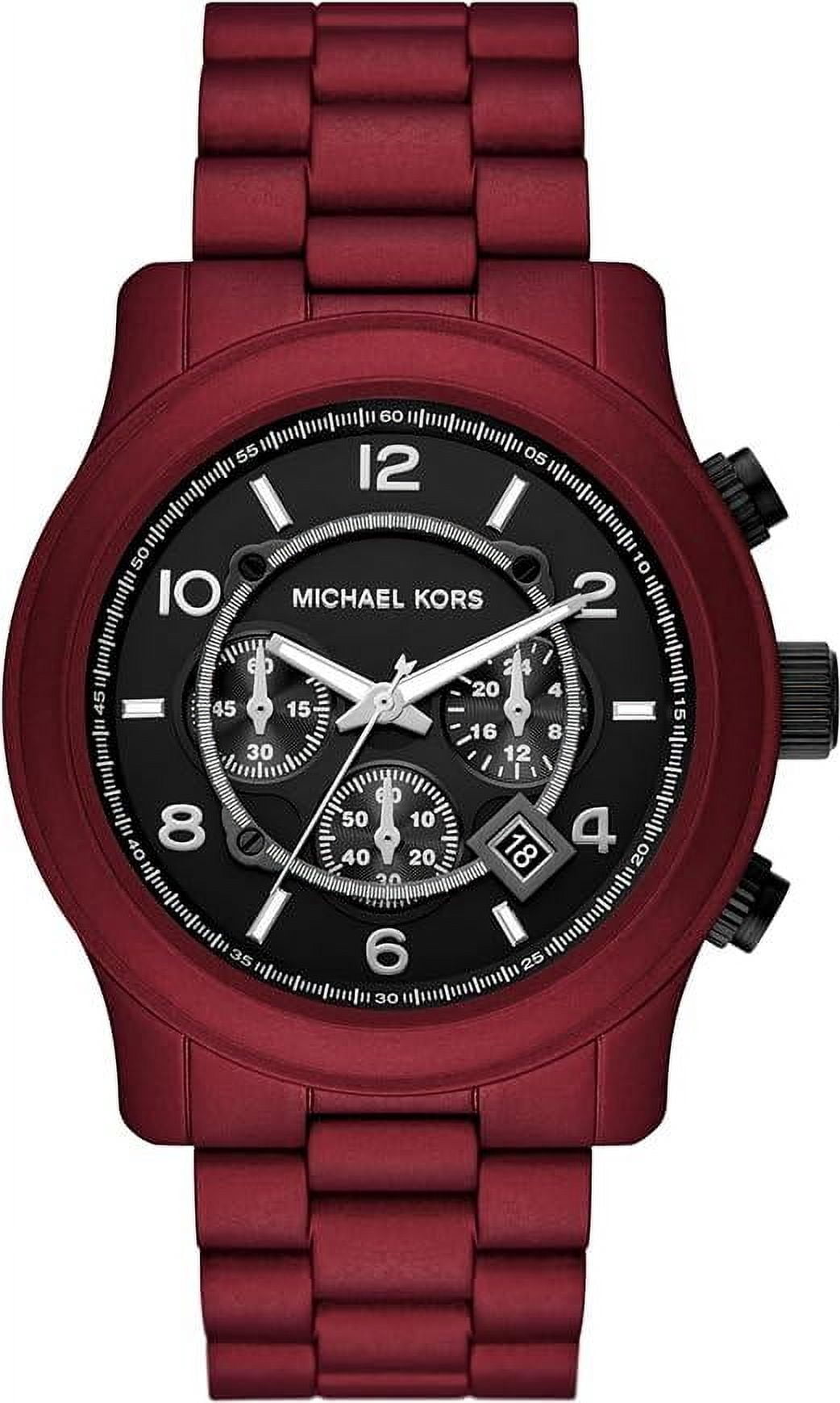 Michael Kors Runway Chronograph Red Matte Coated Mens Watch - Walmart.com
