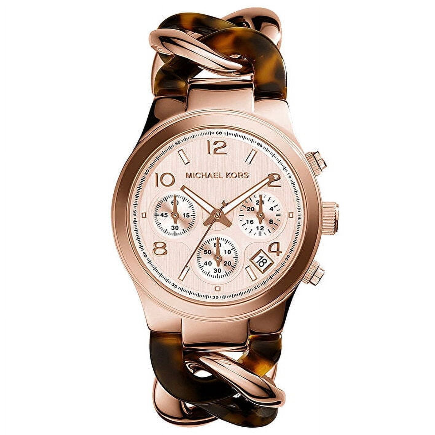Michael Kors Runway Rose Gold-tone Tortoise Twist Watch MK4269 ...